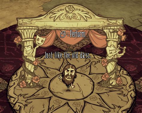 Maxwells Dark Wizard Skin Has A Visual Bug With The Beard In The Theatre Dont Starve