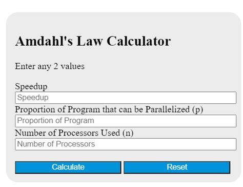 amdahl s law calculator calculator academy