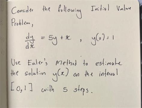 Solved Consider The Following Initiol Valwe Problem