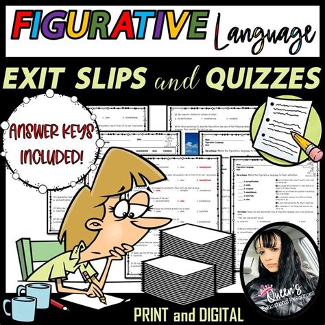 Figurative Language Exits Slips And Quizzes Assessments Made By