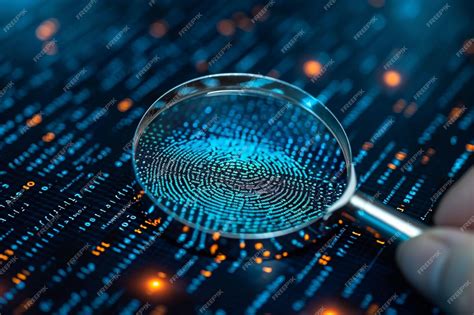 premium ai image tech authentication magnifying glass inspects