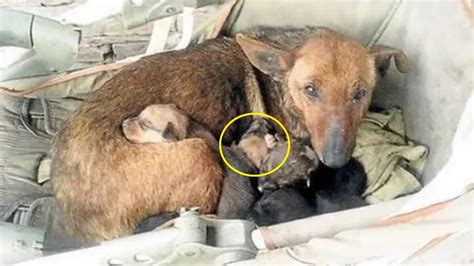 Мужчина взглянул на собаку и ее щенят как вдруг увидел торчащую руку Youtube