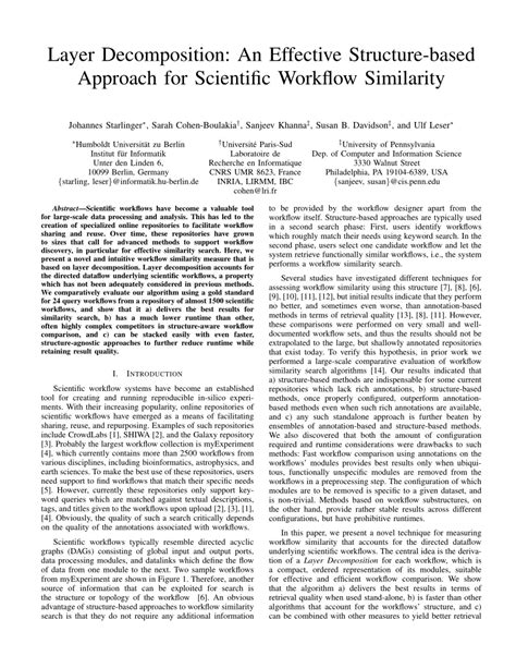 Pdf Layer Decomposition An Effective Structure Based Approach For Scientific Workflow Similarity