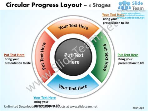 Circular Progress Layout 4 Stages Powerpoint Templates 0712 Pdf