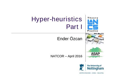 Pdf Hyper Heuristics Part I · Spaces For Sequencing Problems With