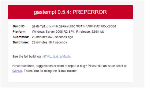Mail Says PREPERROR But Build Log Says SUCCESS Issue R Hub Rhub GitHub