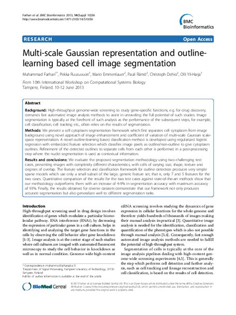 Pdf Multi Scale Gaussian Representation And Outline Learning Based