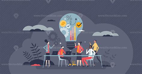 Budget Development And Financial Strategy Planning Tiny Person Concept Vectormine