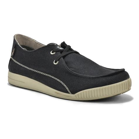 Black Canvas Shoes For Men With Laces Woodland