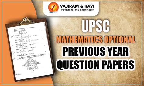Upsc Mathematics Optional Previous Year Question Papers Download Pdf