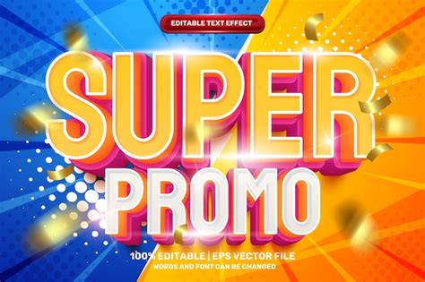 Premium Vector Super Promo Sale Template Editable Text Effect