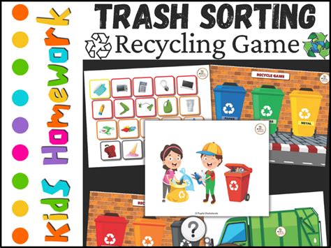 Trash Sorting Recycling Game Earth Day Activity Craft Sorting Trash