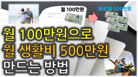 월 100만원으로 풍요롭고 걱정 없는 노후 생활비 만드는 방법 은퇴자금마련 Youtube