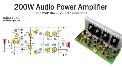 W Amplifier Circuit Diagram Using SD SB Transistors Audio Amplifier Electronic