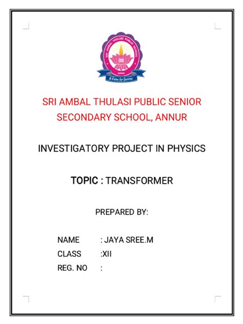 Jai Phy Project Pdf