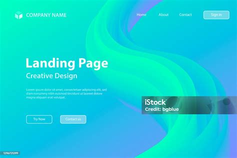 방문 페이지 템플릿 블루 그라데이션 배경의 유체 추상 설계 3차원 형태에 대한 스톡 벡터 아트 및 기타 이미지 3차원 형태 추상적인 0명 Istock