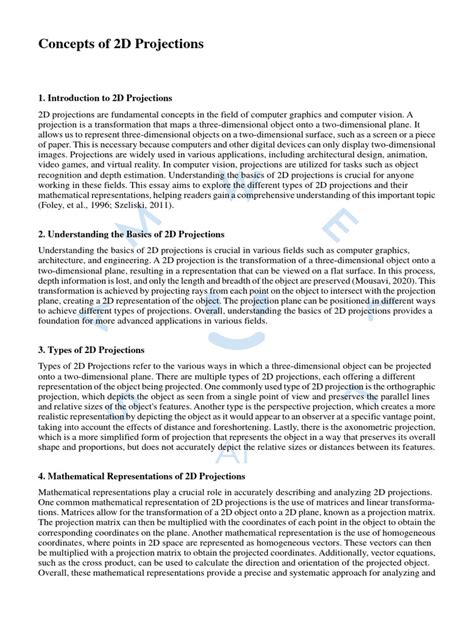Concepts Of 2d Projections Download Free Pdf 2 D Computer Graphics