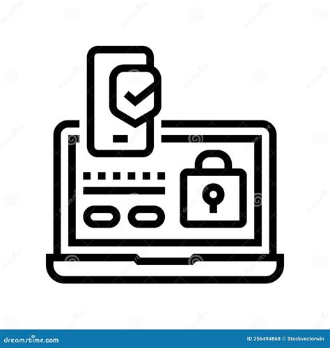 Two Step Authentication Line Icon Vector Illustration Stock Vector Illustration Of Black