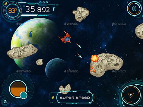 Game Assets For Asteroids Crusher Game Assets Graphicriver