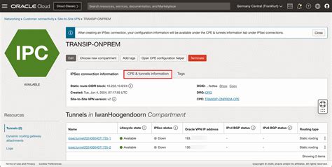 Connect On Premises To Oci Using An Ipsec Vpn With Hub And Spoke Vcn Routing Architecture