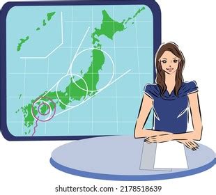 Woman Telling Weather Forecast Stock Vector Royalty Free 2178518639 Shutterstock