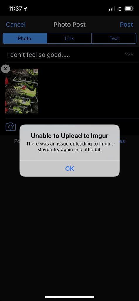 Bug When Trying To Upload An Image And It Fails This Message Pops Up