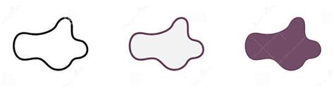 Liquid Abstract Shape Set Blob In Minimal Geometric Form Collection