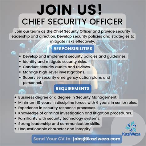 🌟 Join Our Team As A Visionary Chief Security Officer Cso 🌟 Are You A Seasoned Security