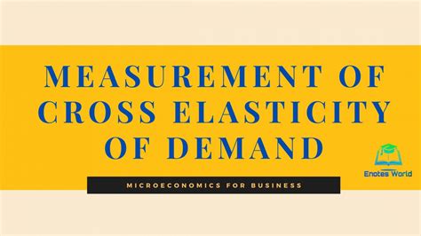 Measurement Of Cross Elasticity Of Demand Microeconomics For Business