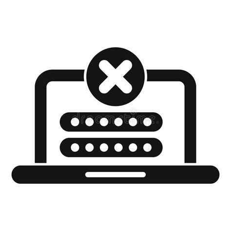 Laptop Showing Wrong Password Notification Icon On Screen Stock