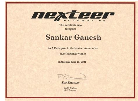 Sankar Ganesh On Linkedin Got A Certificate Of Appreciation Best