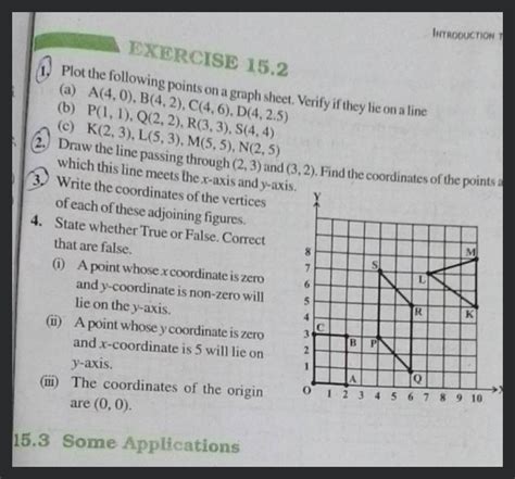 exercise 15 2lirraoducrion1 plot the following points on a graph sheet