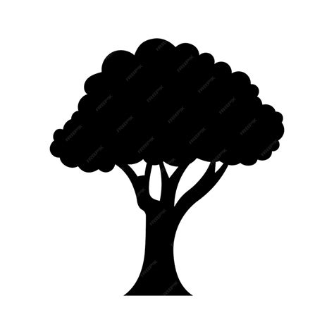 Free Vector Silhouette Tree Simple Style
