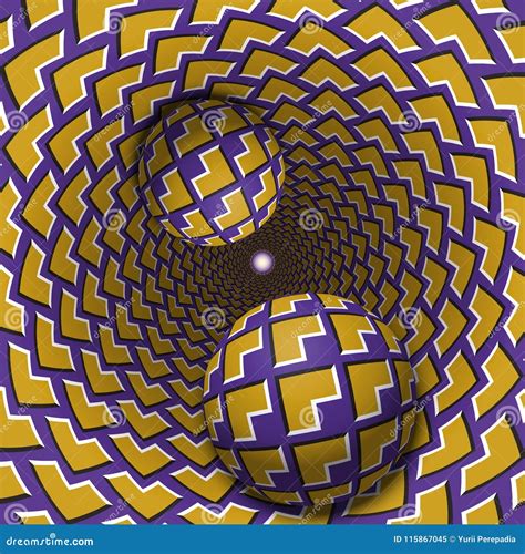 Two Balls Are Moving In Hole 3d Objects Of Dollar Sign Pattern Optical Illusion Abstraction In