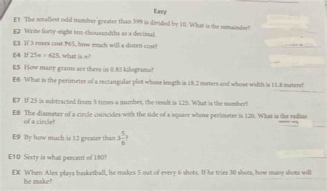 Solved Easy E1 The Smallest Odd Number Greater Than 399 Is Divided By