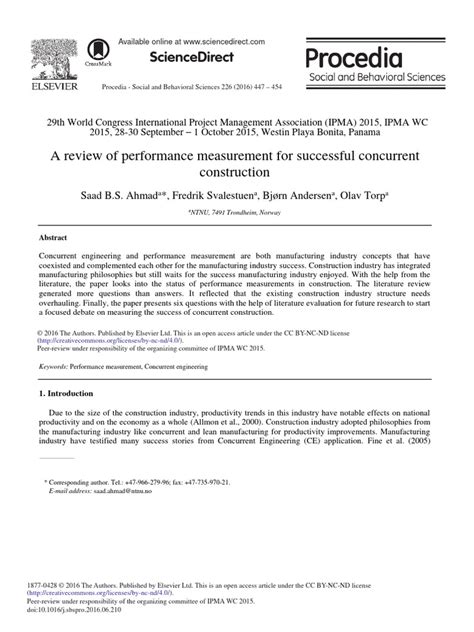 a review of performance measurement for succes 2016 procedia