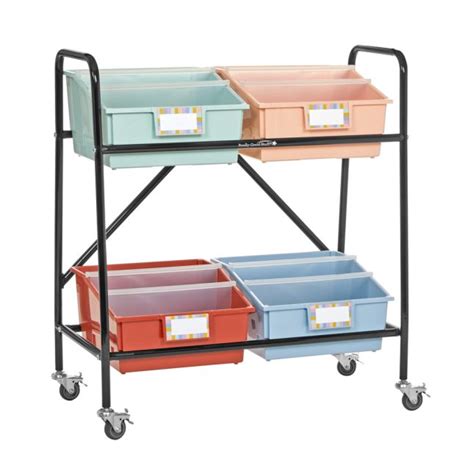 Really Good Stuff® Mid Size Mobile Storage Rack With 4 Boho Picture