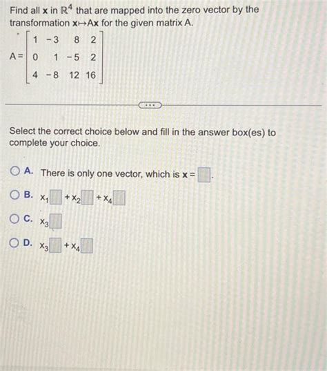 solved find all r 4 that are mapped into the zero by thr