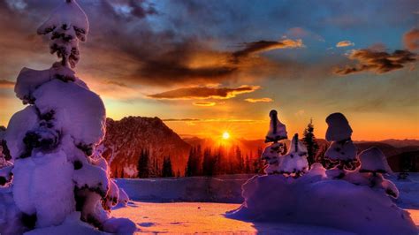 Winter Sunset Desktop Backgrounds