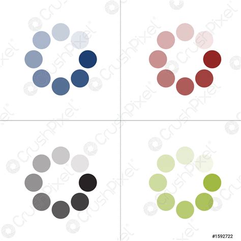Loading Icon Set In Different Colors Buffer Loader Or Preloader Stock Vector 1592722 Crushpixel