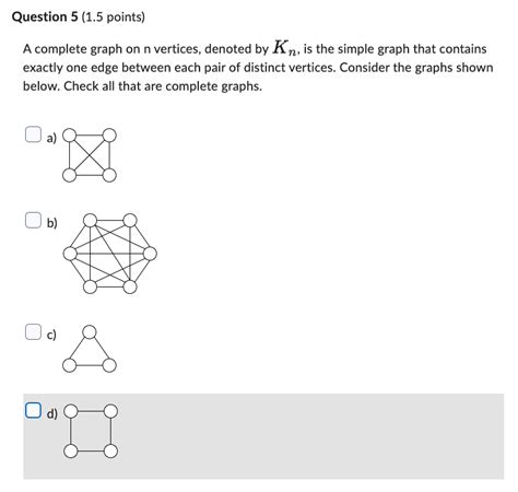 solved a complete graph on n vertices denoted by kn is the