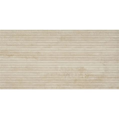 Eterica Fluted Sand Travertine 24x48 Porcelain Tile Tile Club