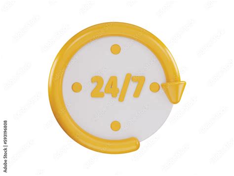 24 Hours Timer Clock Icon 3d Rendering Vector Illustration Stock Vector Adobe Stock