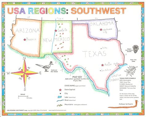 Printable Road Map Of Southwest Usa Printable Us Maps All In One
