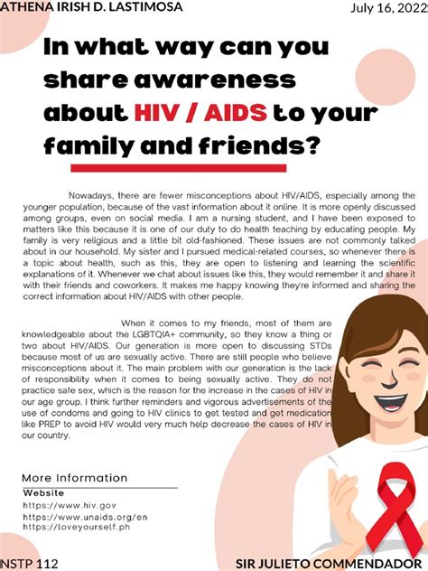 Nstp 111 Ways To Share Awareness About Hivaids Pdf