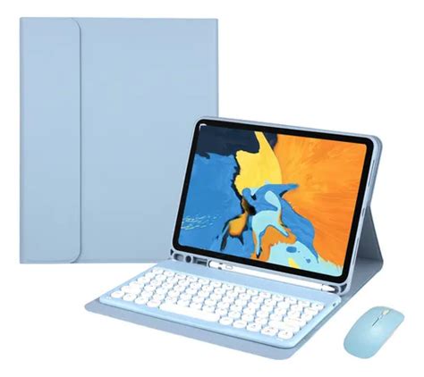 Capa Para Tablet Samsung A7 Smart Keyboard Mouse Bluetooth Cor Sky Cloud Azul Sky Cloud Azul