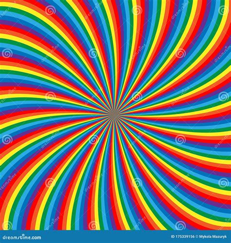 Hypnotic Swirl With Rainbow Colors Stripes Abstract Background Stock Vector Illustration Of