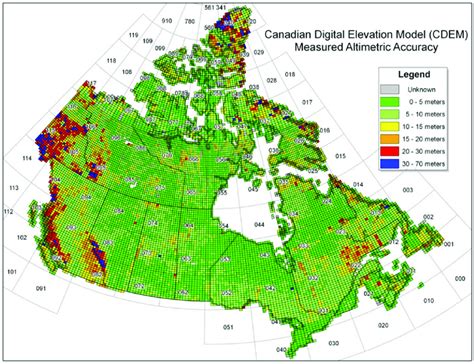 Measured Altimetric Accuracy Per National Topographic System Nts Map Download Scientific