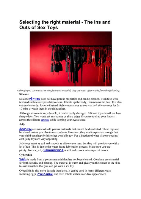 Selecting The Right Material The Ins And Outs Of Sex Toys By Toy Hiso