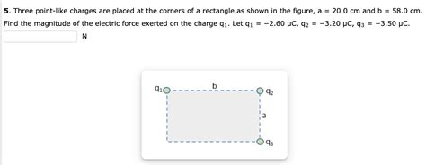 solved 5 three point like charges are placed at the corners